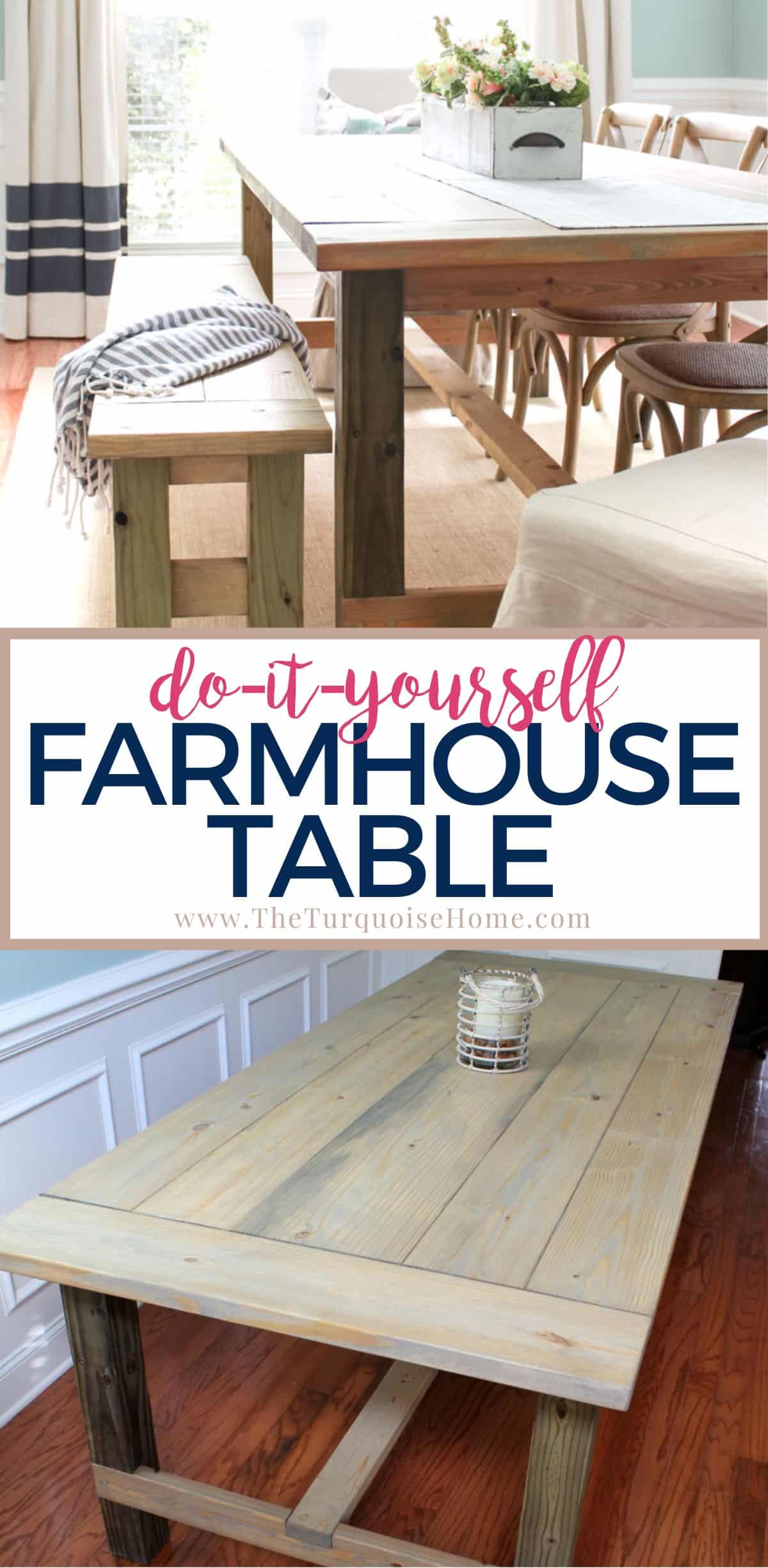 DIY Farmhouse Table | The Turquoise Home