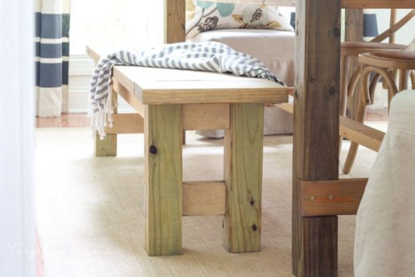 DIY Farmhouse Bench for less than $40! - The Turquoise Home