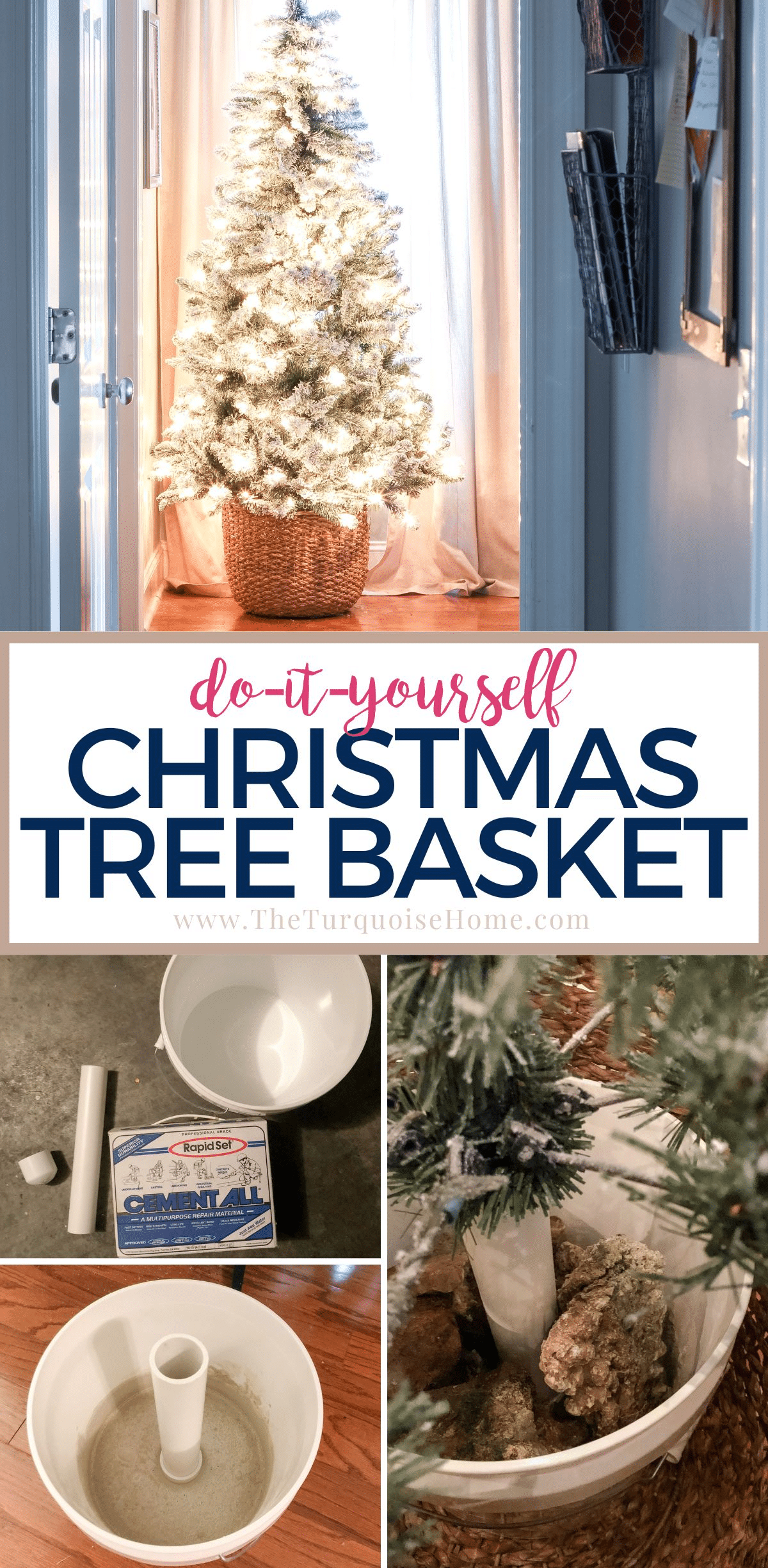 DIY Christmas Tree Basket - The Turquoise Home