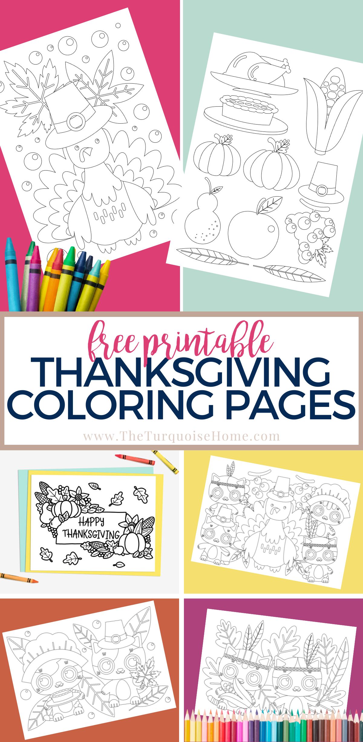 Free Thanksgiving Coloring Pages - The Turquoise Home