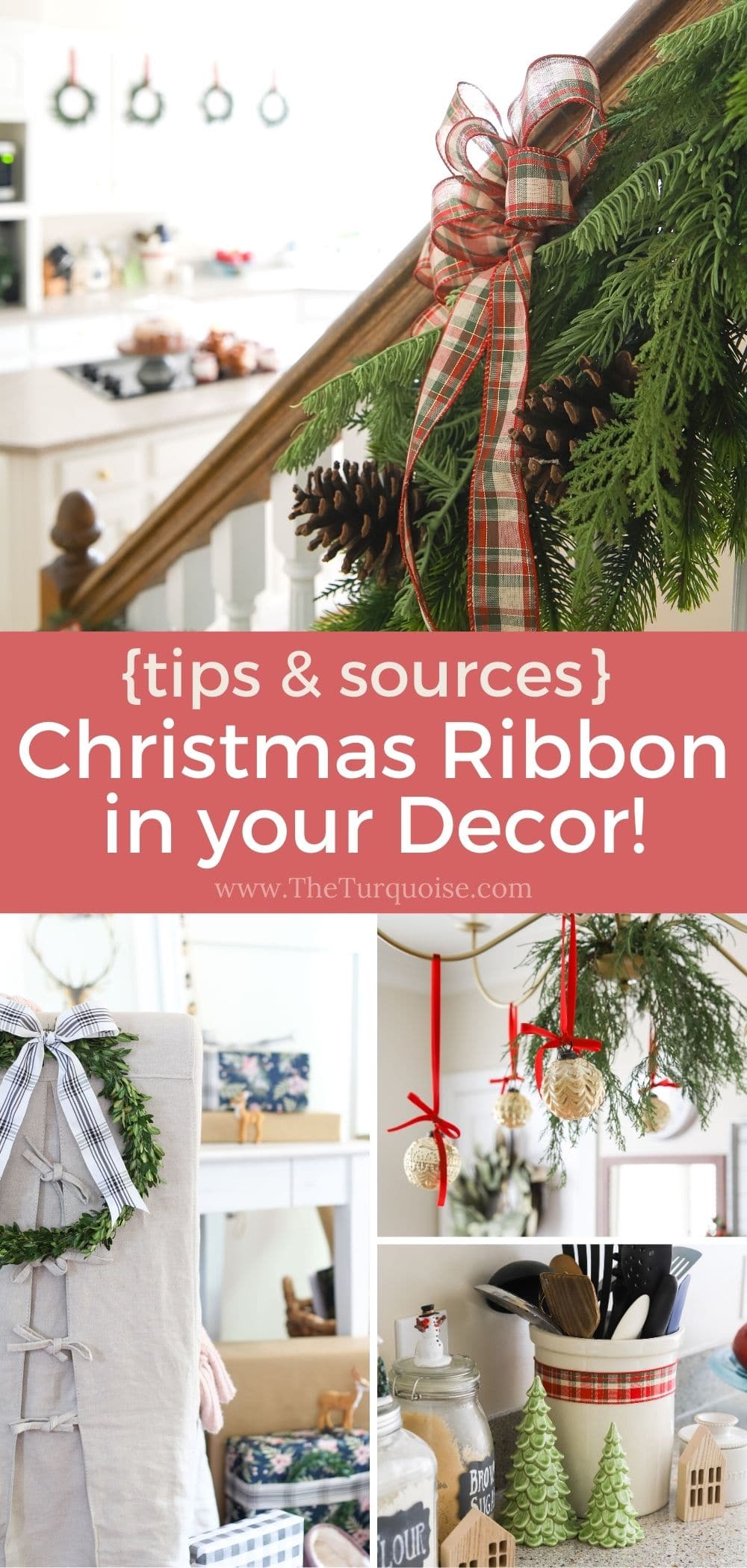 7+ Ways to Decorate with Christmas Ribbon {Sources & Ideas!}