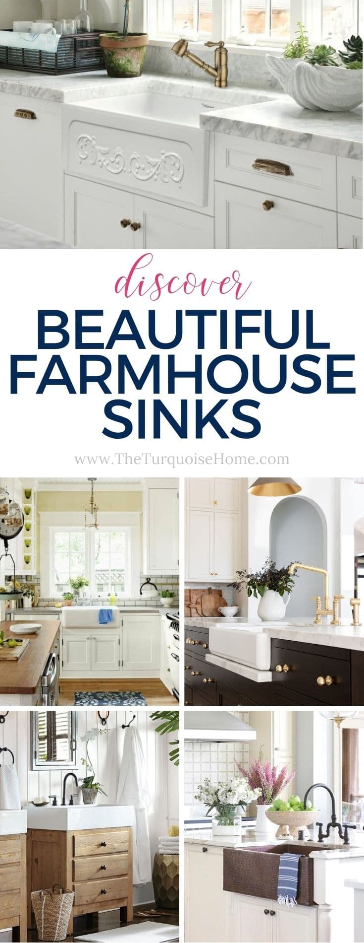 Beautiful Farmhouse Sinks + Farmhouse Faucets - The Turquoise Home