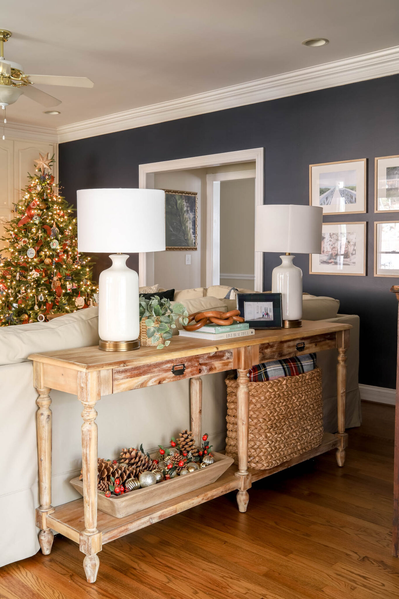 How to Style a Console Table Behind a Couch (4 ways!)