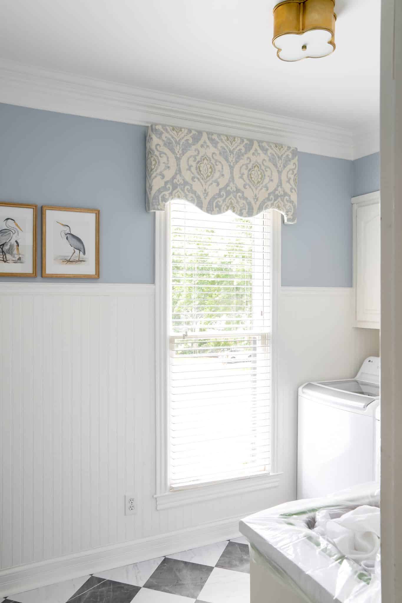 DIY Window Cornice Board with Fabric - The Turquoise Home