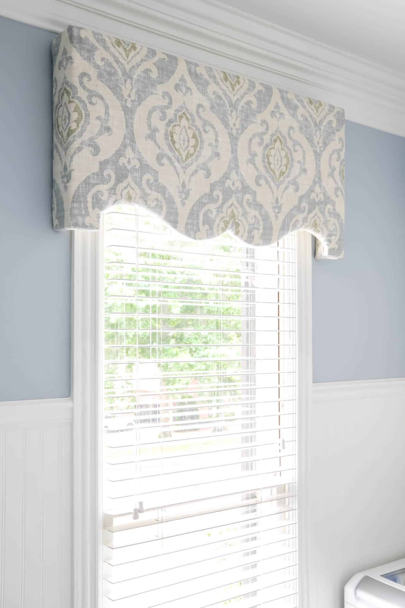 DIY Window Cornice Board with Fabric - The Turquoise Home