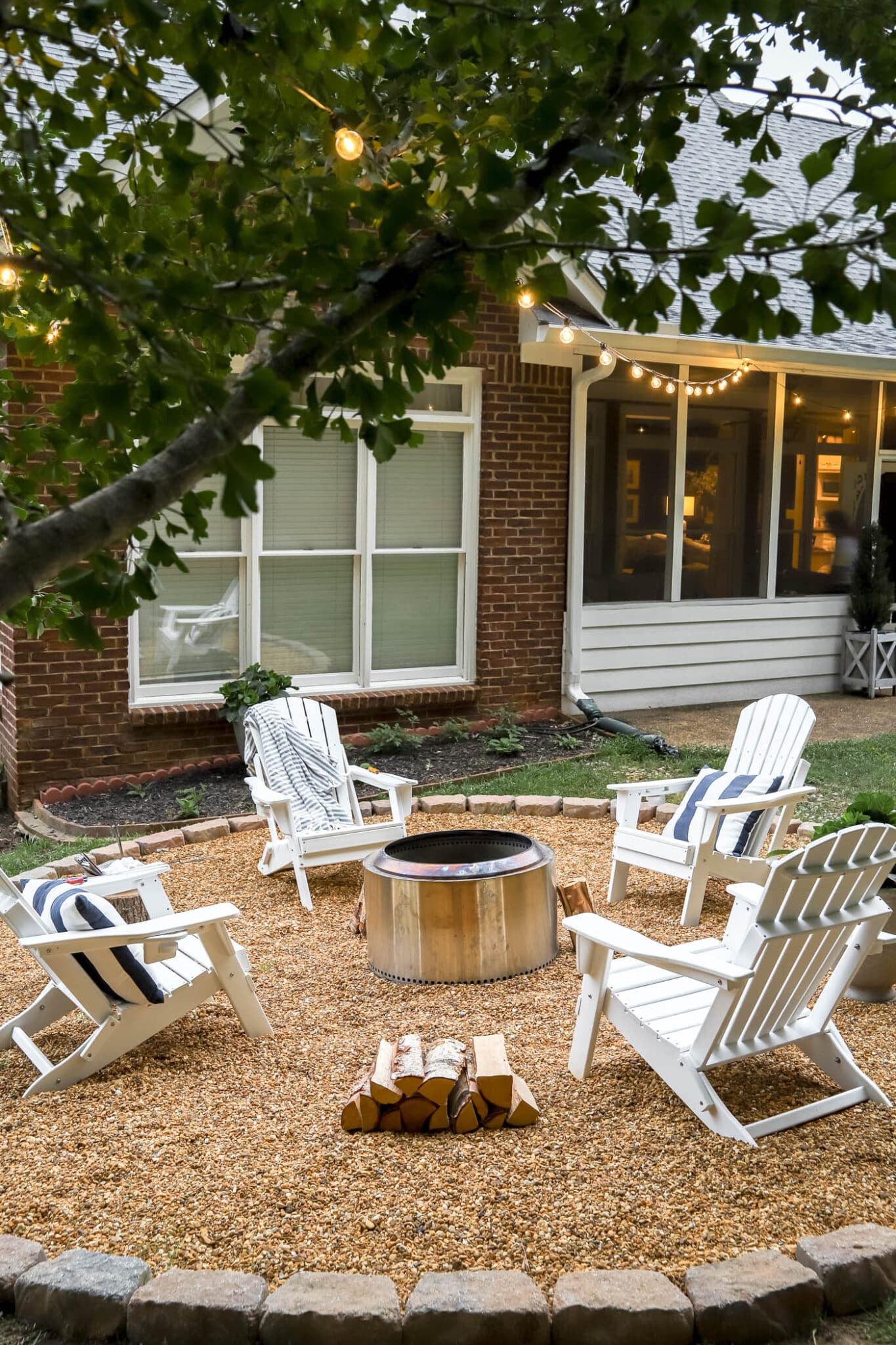 DIY Fire Pit Area with Pea Gravel - The Turquoise Home
